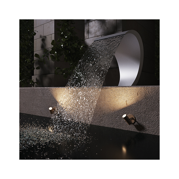 AQL-540-B1-X0043025S AQUALUX PHOENIX POND LIGHT BRUSHED CHROME 12-24VAC ...